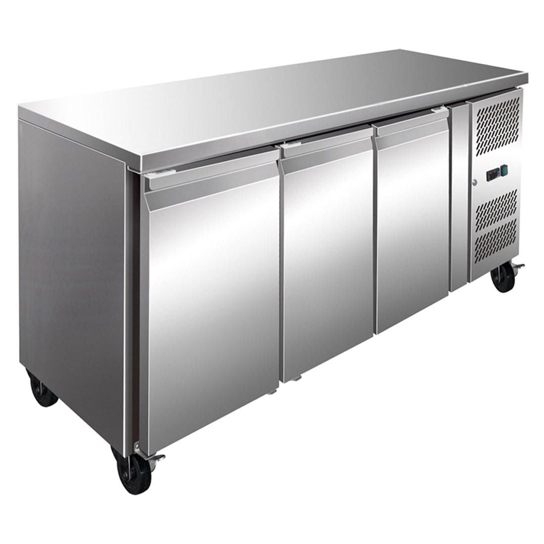 Thermaster Stainless Steel Three Door Bench Fridge 386L - FE3100TN ...